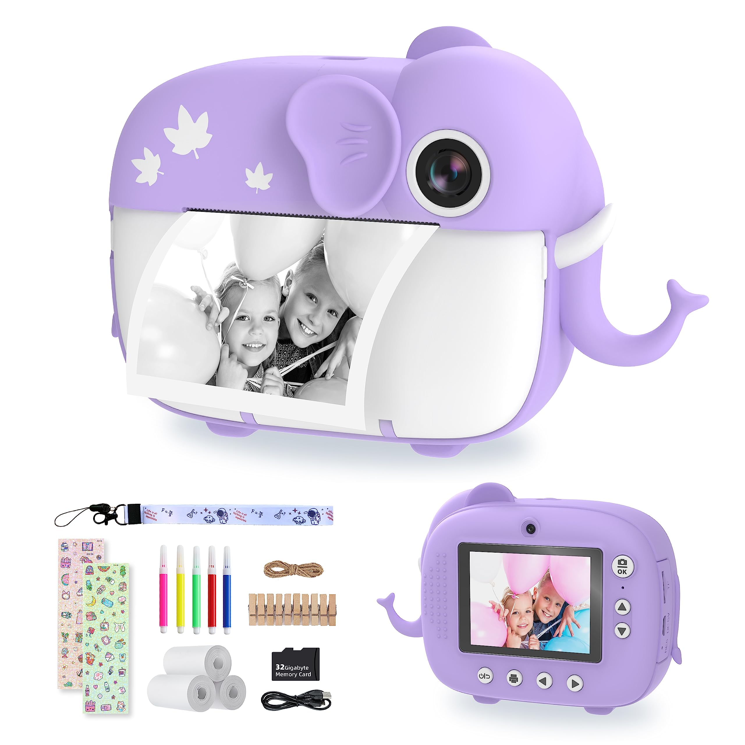 TIATUA Kids Camera Instant Print,Digital Camera for Kids with 20MP Dual ...