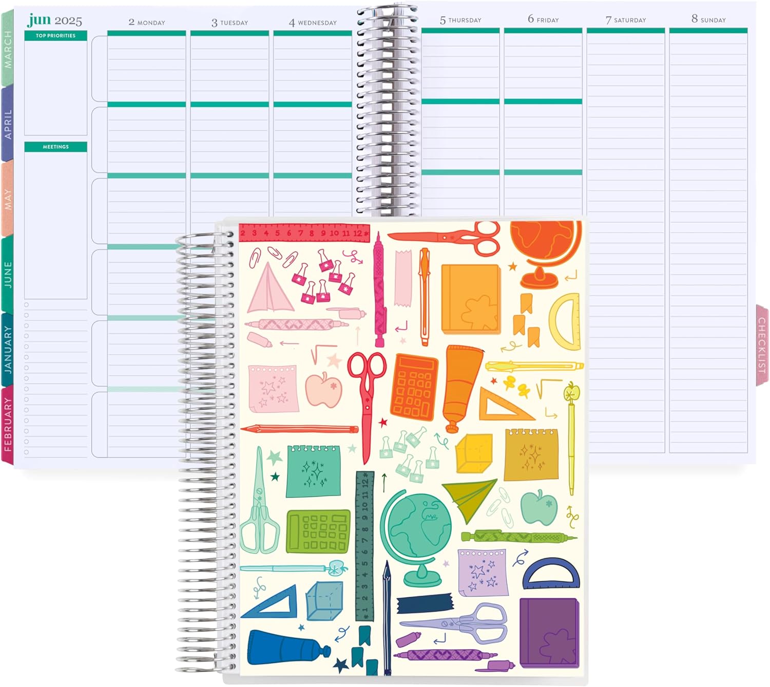 Amazon.com : Erin Condren 85x11 Spiral Teacher Lesson Planner (July ...
