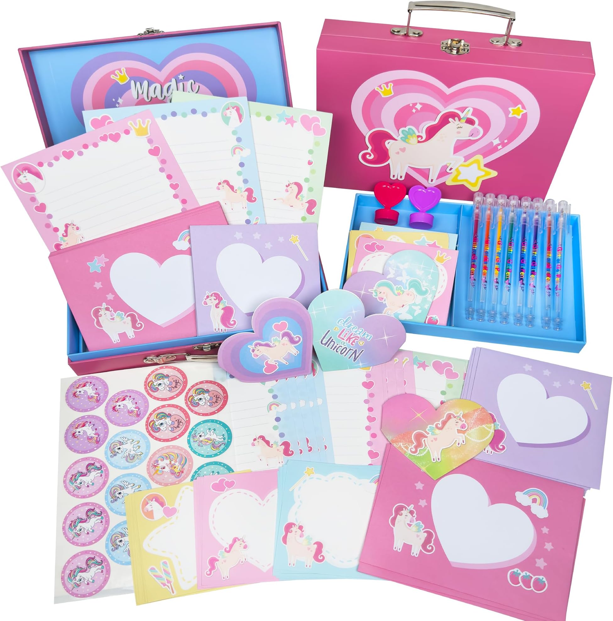 Amazon.com: Unicorn Journal Stationary Set, Unicorns Gifts For Girls ...