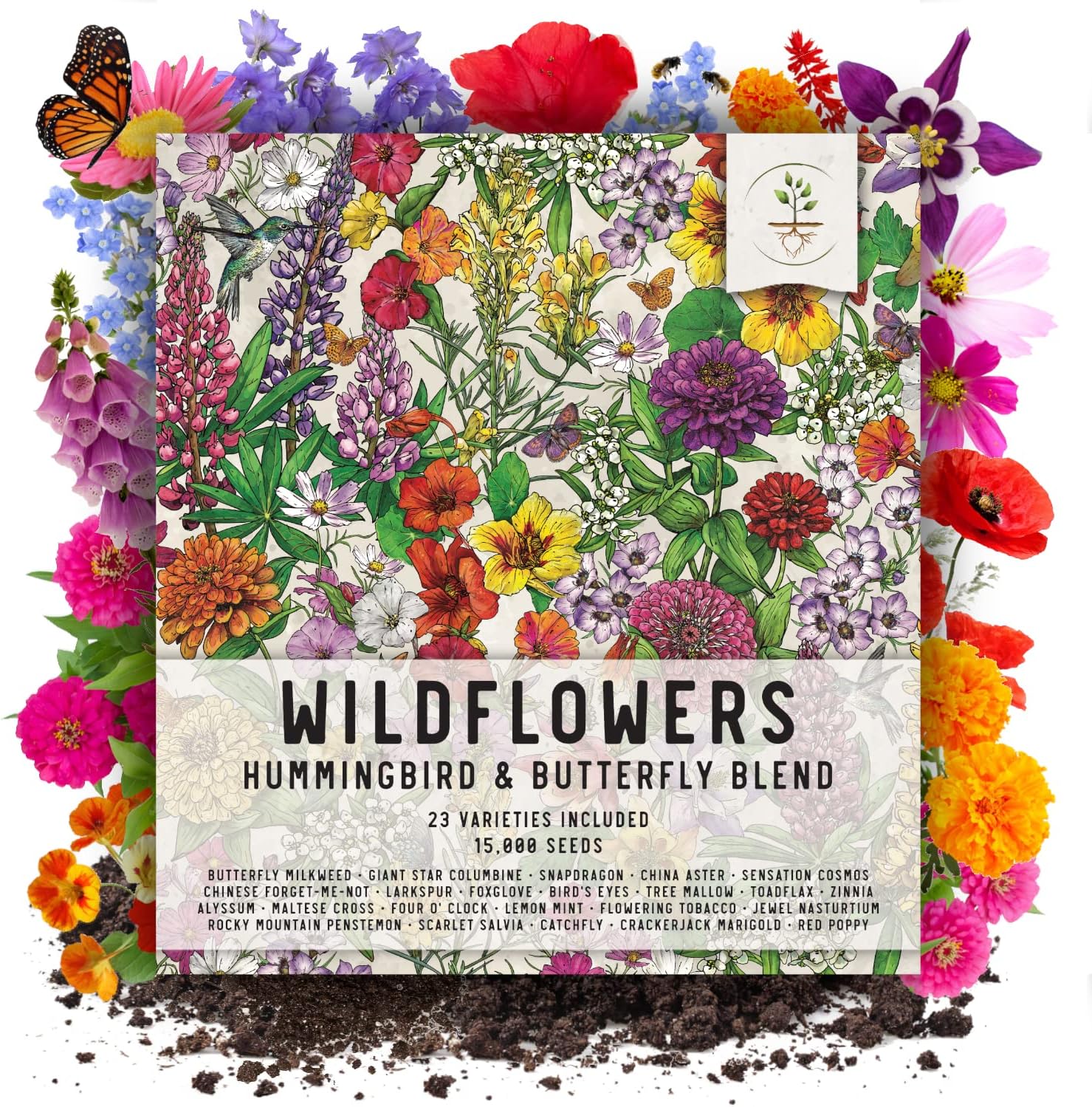 Amazon.com : Seed Needs, 15,000+ Hummingbird and Butterfly Seed Mixture ...