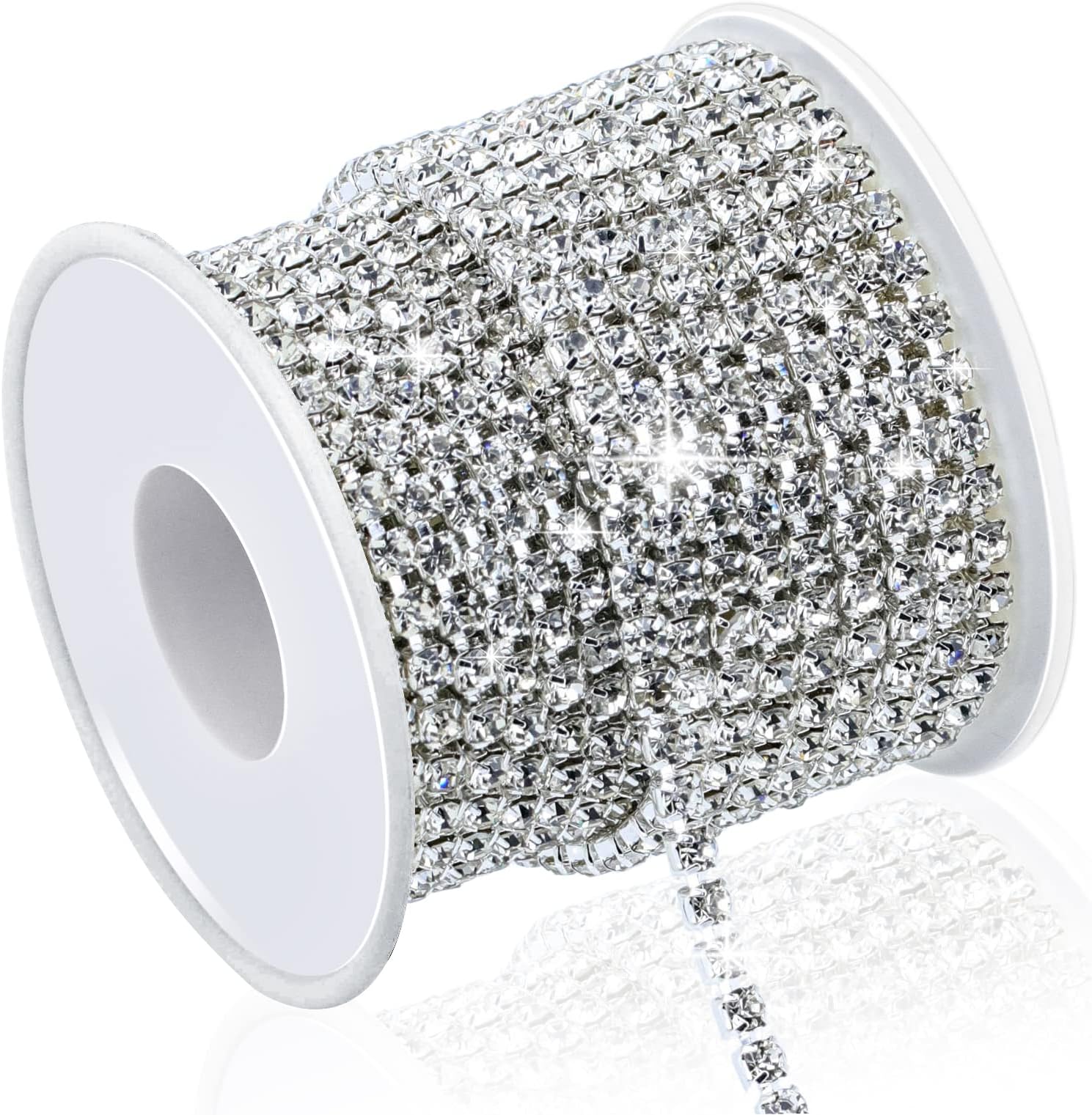 Amazon.com: Crystal Rhinestone Close Chain SS16 Clear Rhinestone 1 Yard ...