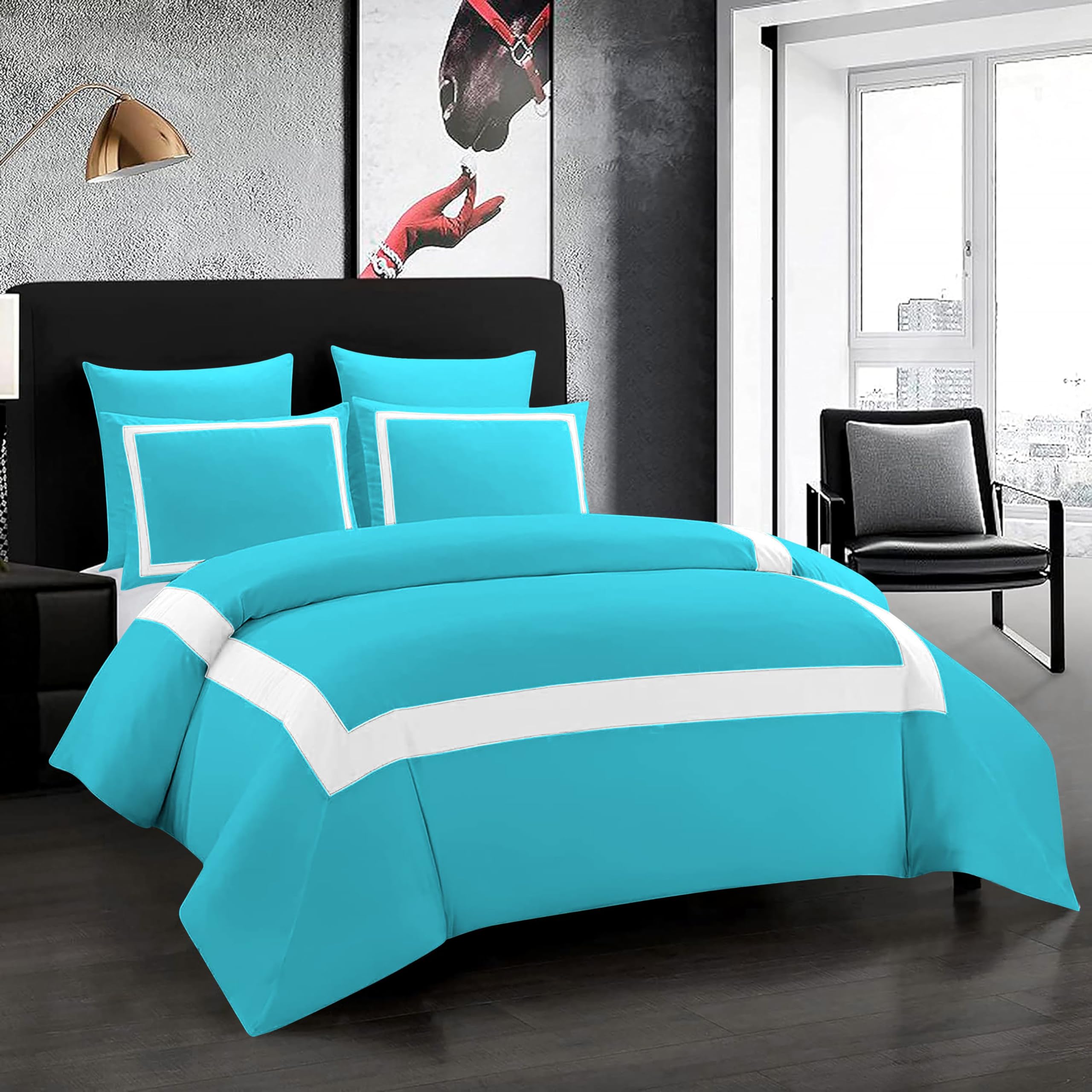 Turquoise And White Bedding XL Euro Navy Blue Pillow Covers | Beddy's