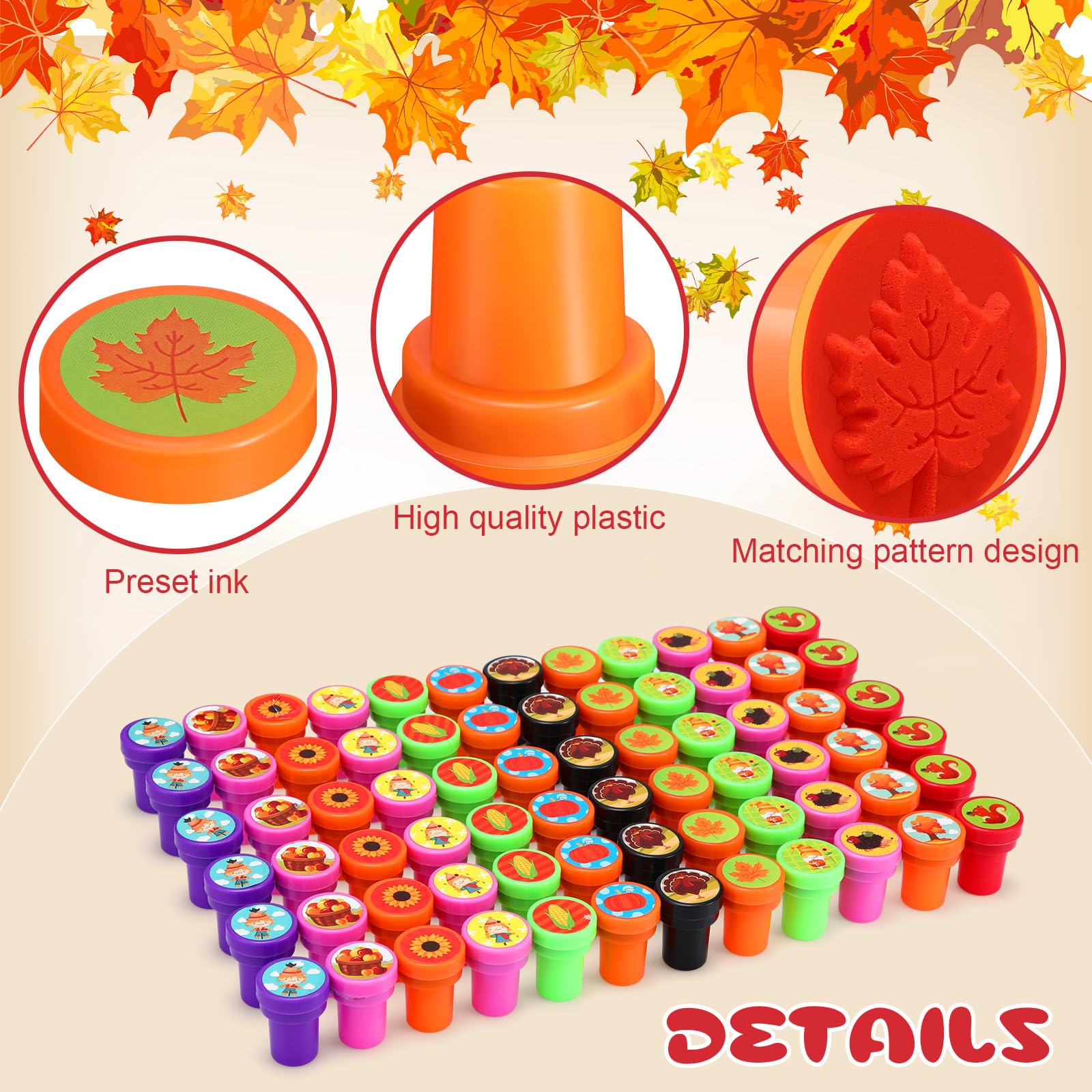 Snapklik.com : Jenaai 72 Pcs Fall Stampers For Kids Fall Party Favors ...