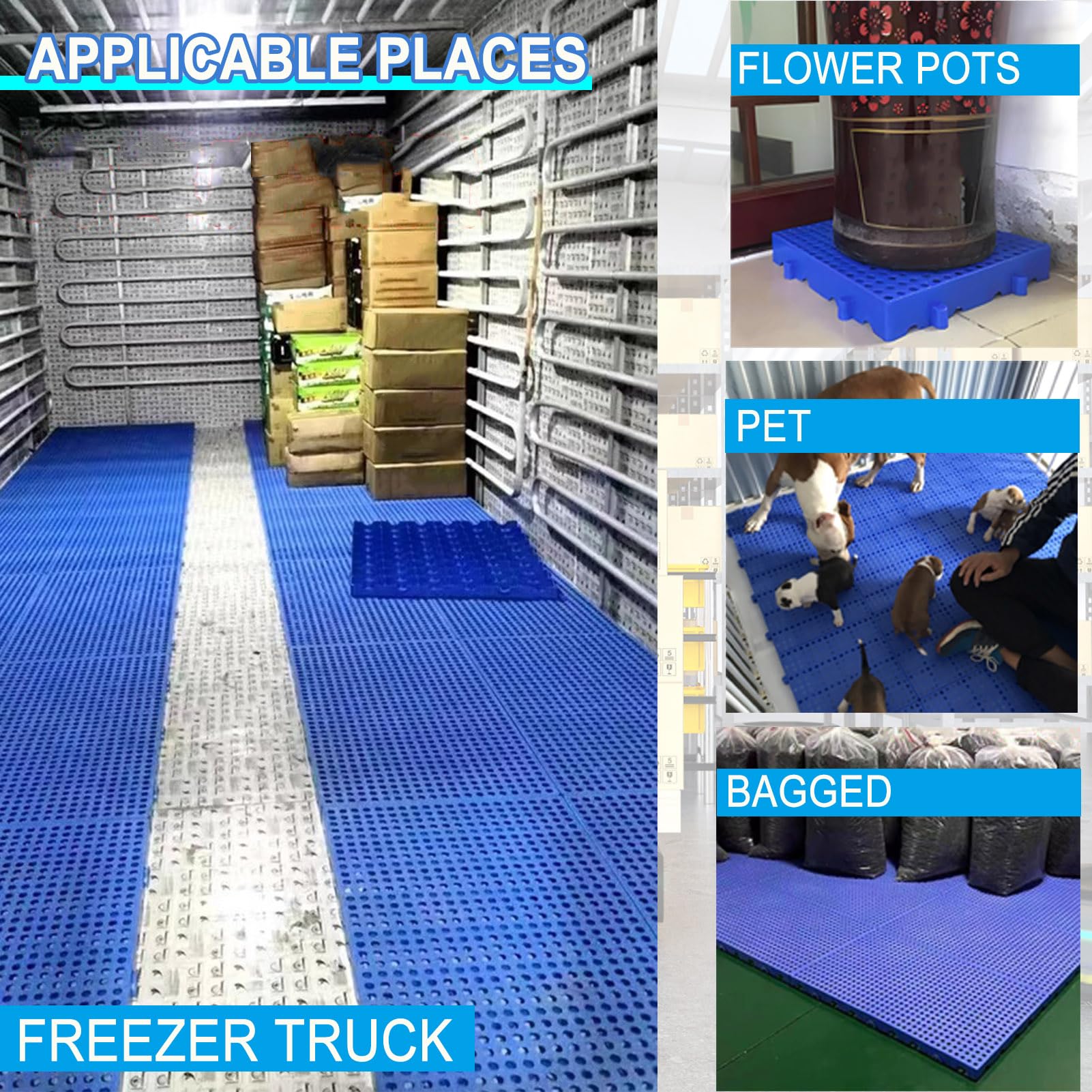Pad Storage Plastic Storage Pallets - 2 Pack HDPE Nestable Grid Pads ...