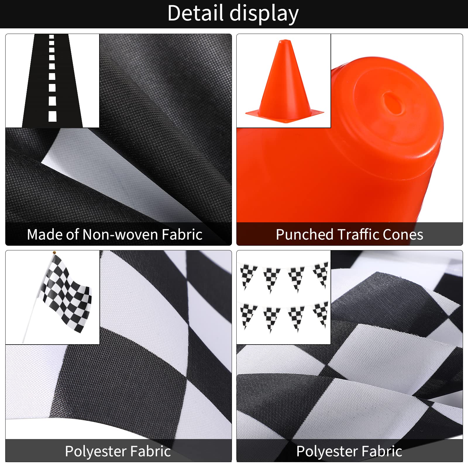Snapklik.com : Skylety Traffic Cones And Racing Checkered Flags Set ...
