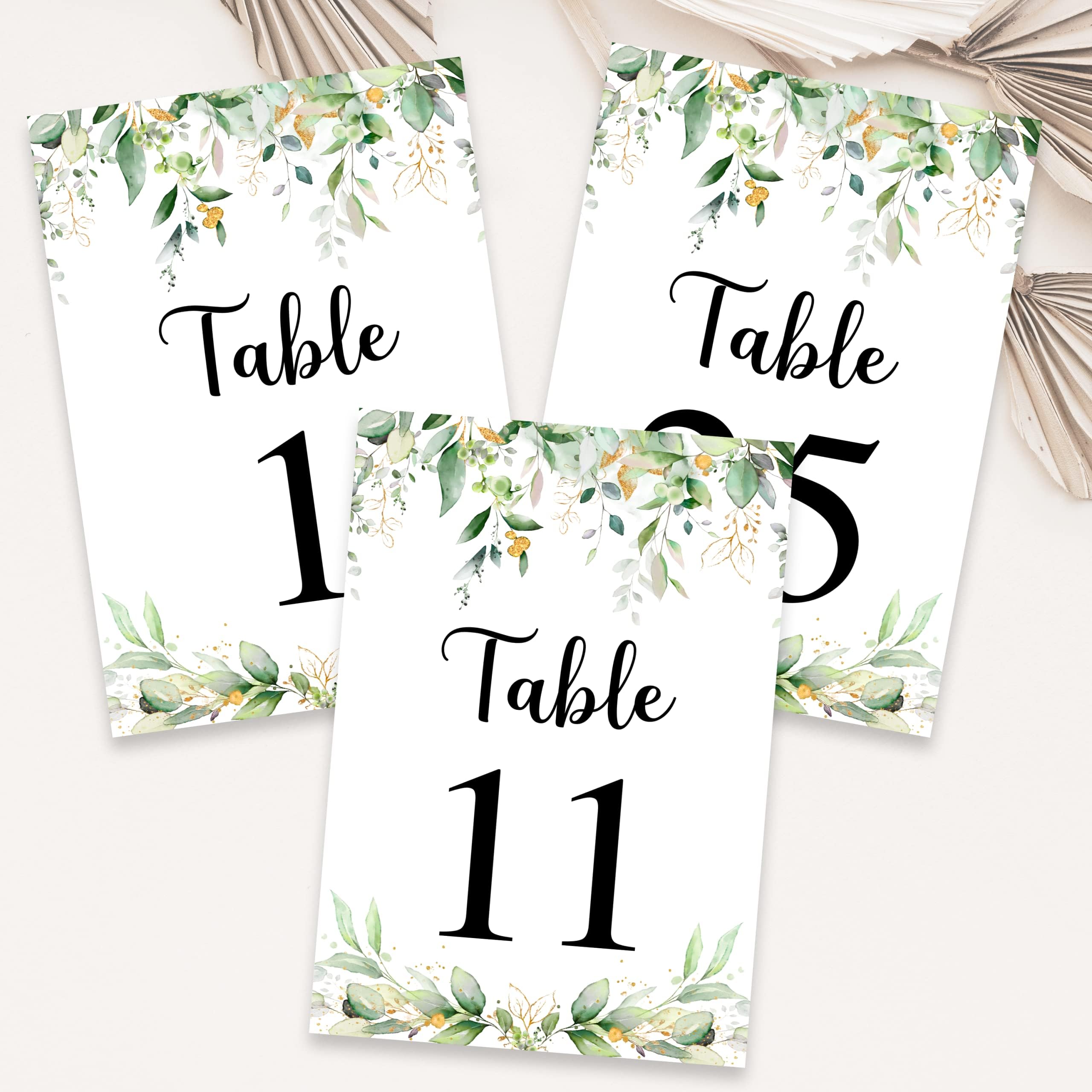 Amazon.com: Table Numbers, Double-Sided Cards, 1-25 Plus Head Table ...