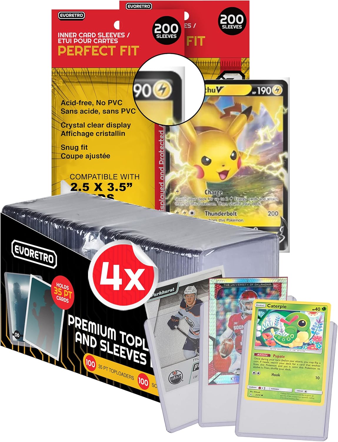 Amazon.com: EVORETRO Perfect Fit Sleeves, Pokemon Card Sleeves & Card ...