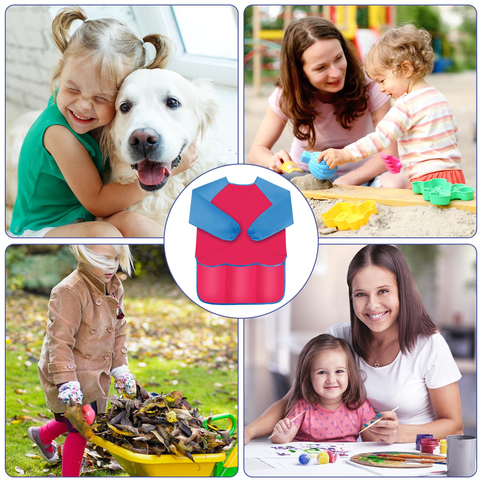 Snapklik.com : Kids Art Smock, Waterproof Long Sleeve Smocks For Kids 3 ...