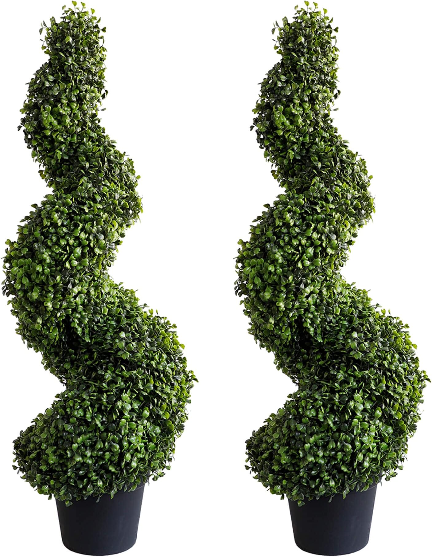 Amazon.com - 4 Ft Artificial Boxwood Spiral Topiary Tree, Fake Greenery ...