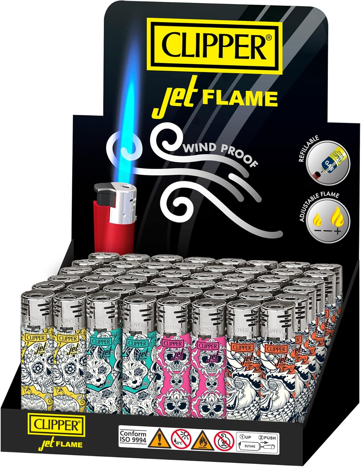 Amazon.com: Clipper Large Jet Flame Lighter - 48ct Safe Butane ...