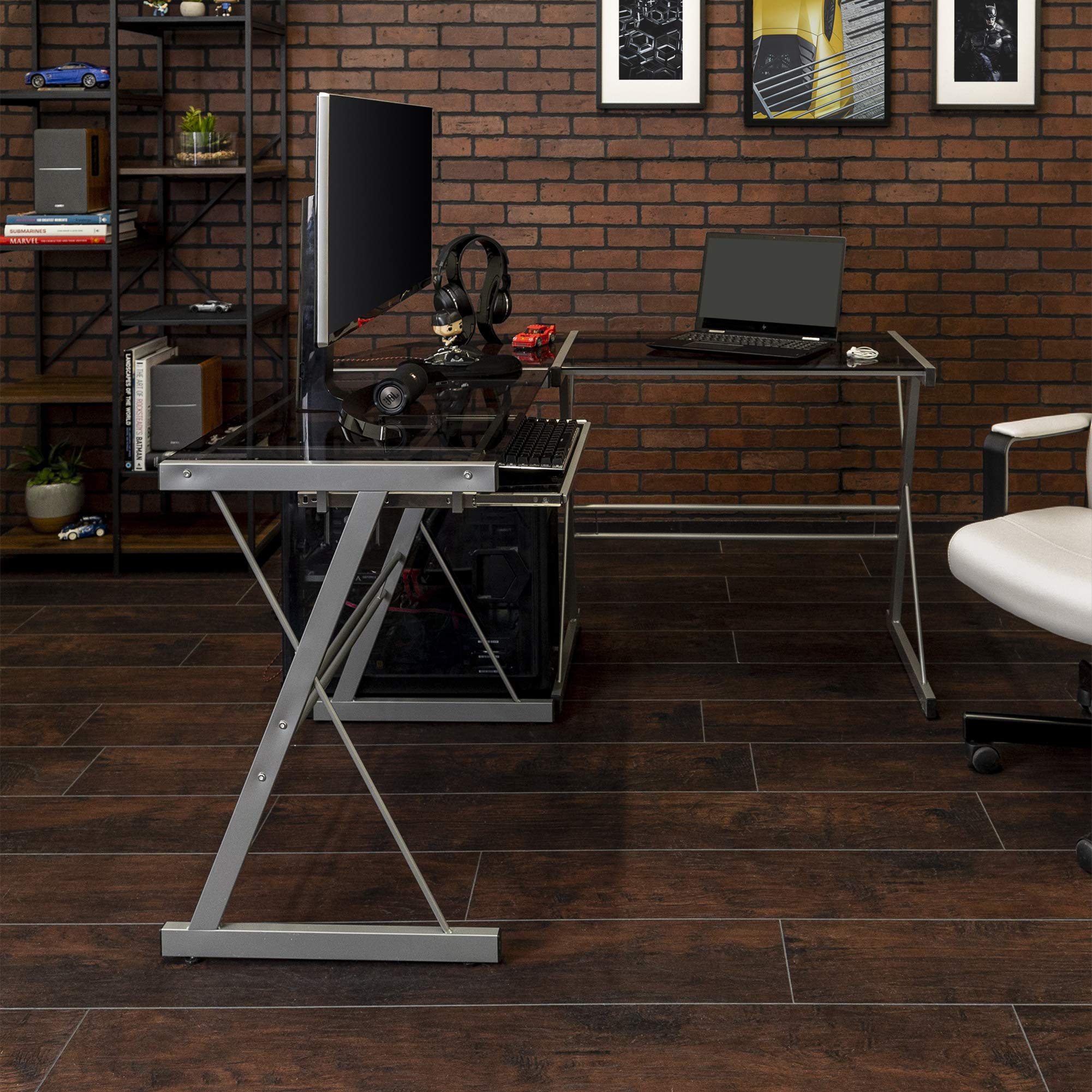 $29/mo - Finance Walker Edison Ellis Modern Glass Top L Shaped Corner ...