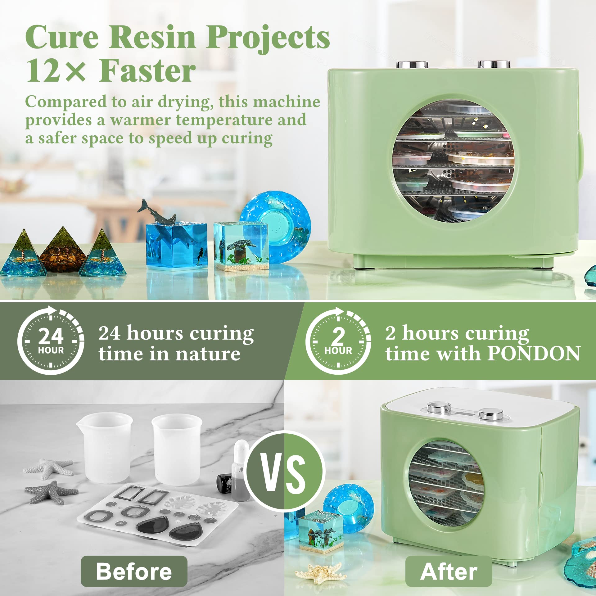 Whoaoh Resin Curing Machine Large Resin Dryer with 5 Removable Drawer ...