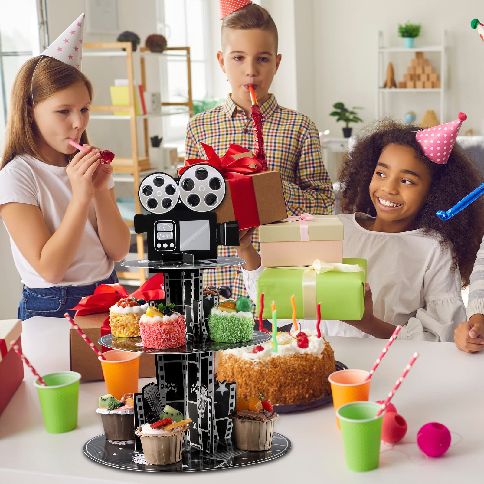 Snapklik.com : Zopeal 3 Tiers Movie Night Party Decorations Cupcake ...