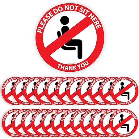 Prohibition signs Do not sit here Safety sign - Self adhesive sticker ...