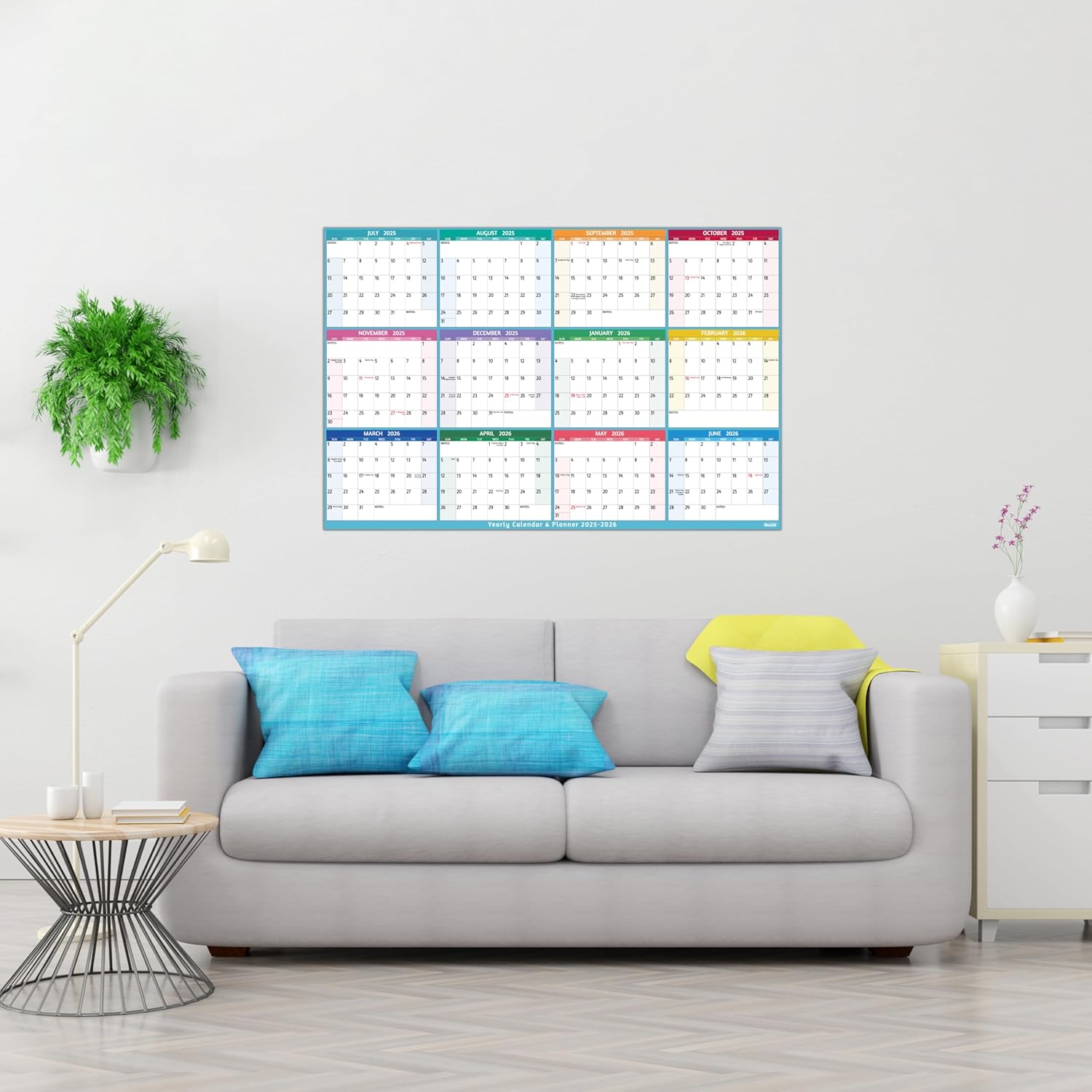 Yearly Wall Calendar 2025-2026 - Large Yearly Nepal | Ubuy