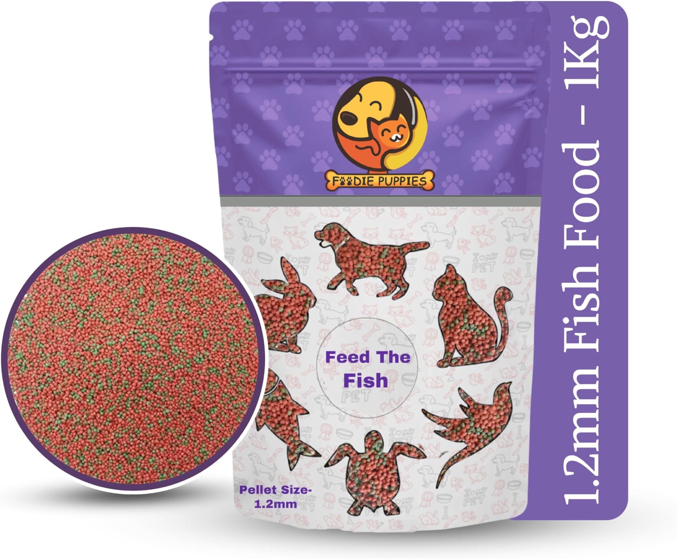 Foodie Puppies Fish Food, Pouch - 1.2mm, 1kg | Aquarium Fish Food for ...