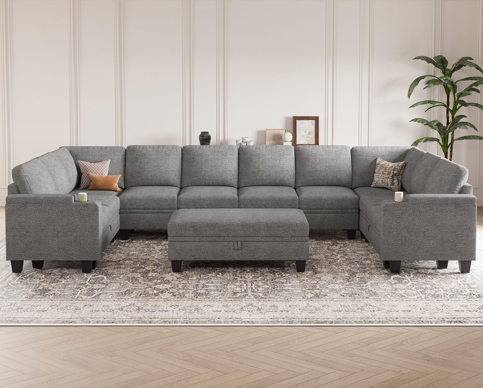 Amazon.com: Belffin Oversized U Shaped Modular Sectional Couch for ...