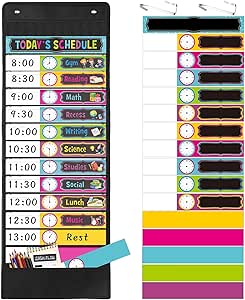 Amazon.com: Pasimy 1 Set Daily Schedule Chart Pocket Schedule Board ...