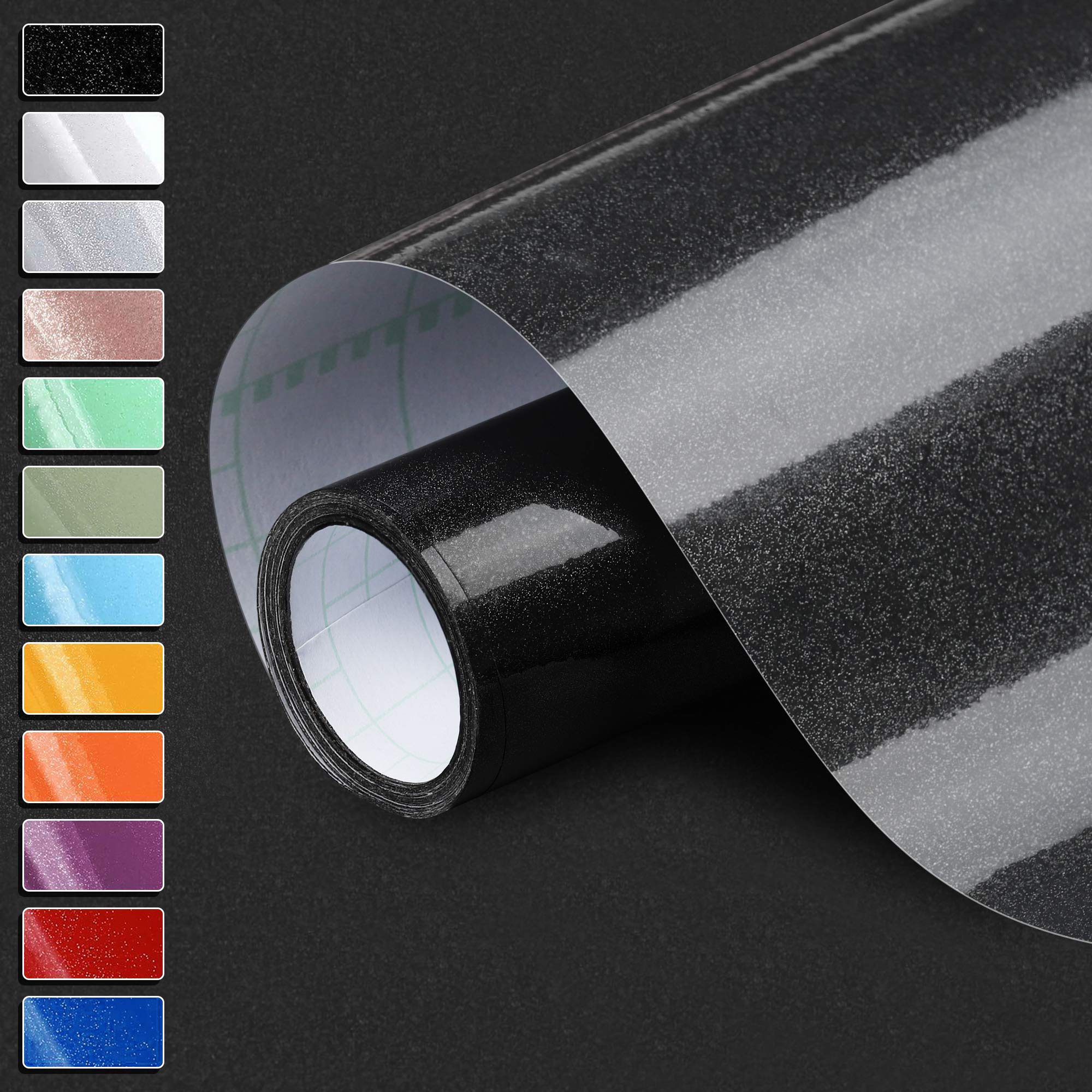 Buy Ca 2 Rolls 40cm * 400cm Glitter Black Contact Paper Decorative Self ...