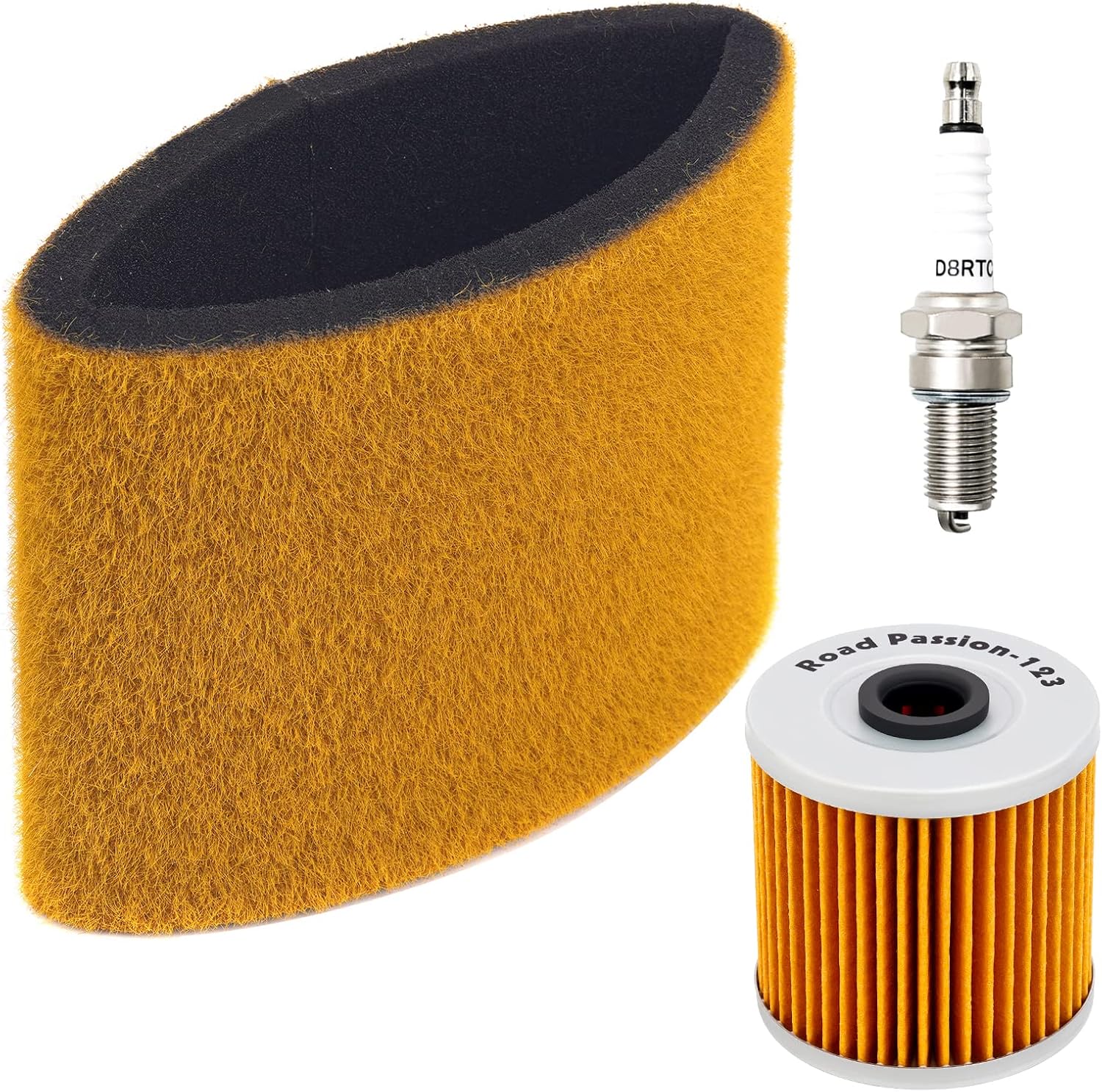 Road Passion 11013-1275 Air Filter + Oil Filter+ Spark plug Replacement For Kawasaki KLF220 ...