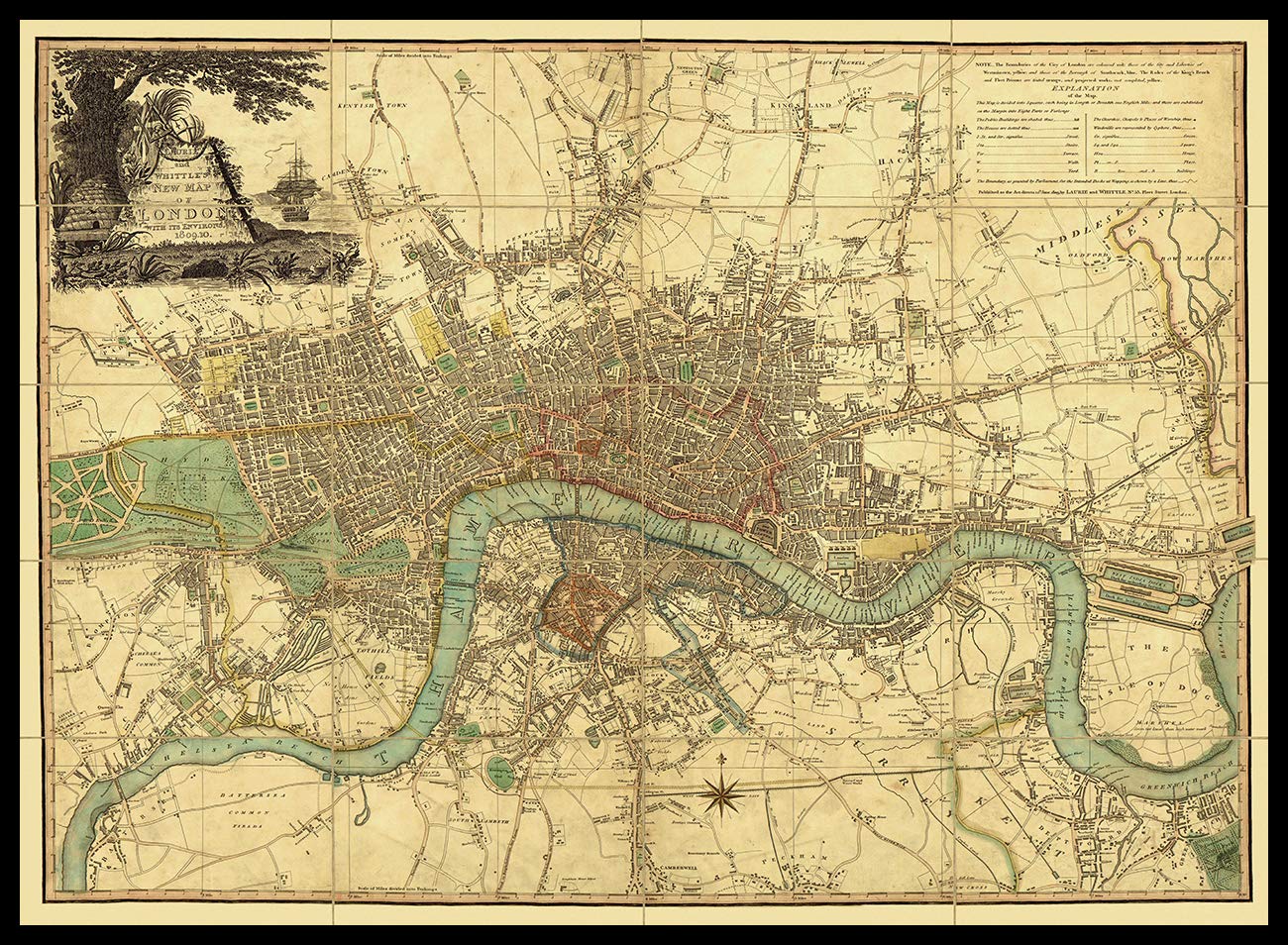 Old Maps Library Vintage Reproduction Map Of Map Of London | Desertcart ...