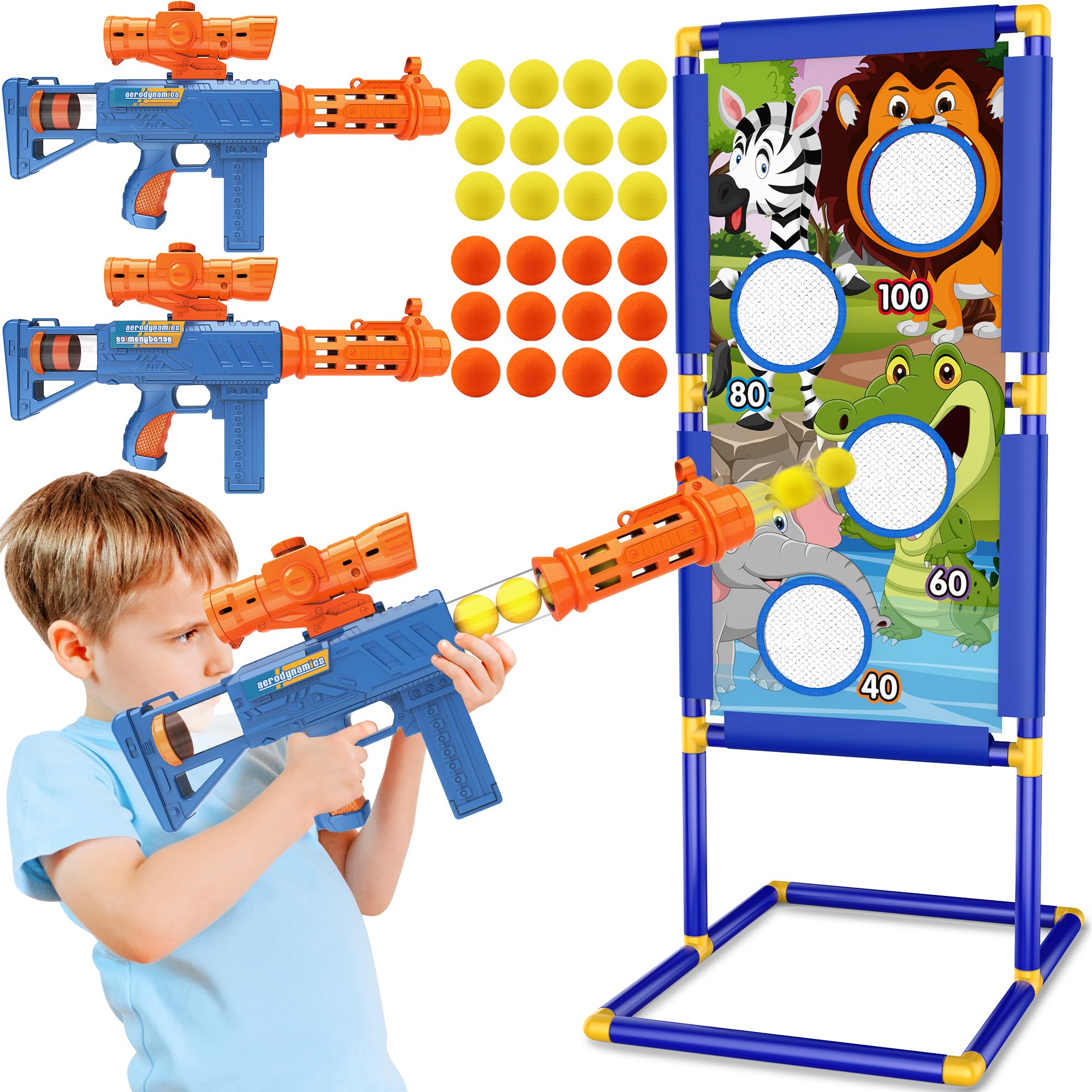 Amazon.com: KKONES Shooting Game Toy for Boys - 2 Player Toy Foam ...