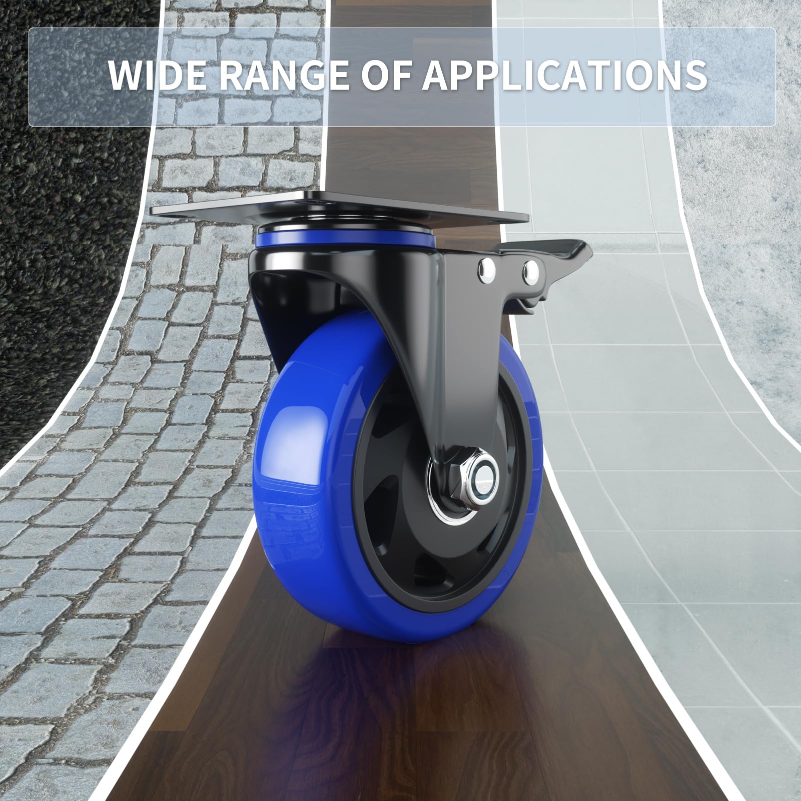 Snapklik.com : 6 Inch Swivel Caster Wheels, Casters Set Of 4 Heavy Duty
