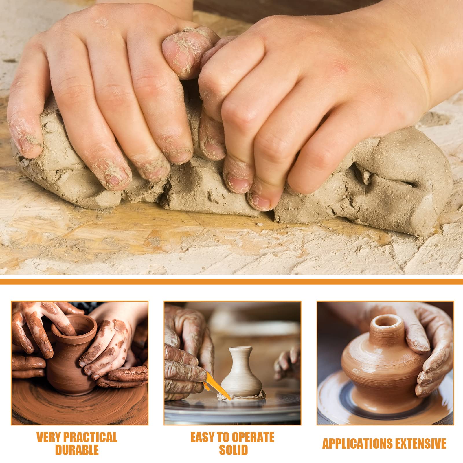 Snapklik.com : Pottery Clay Wire Cutter 5.12 X 3.35 Inch Yellow Ceramic ...