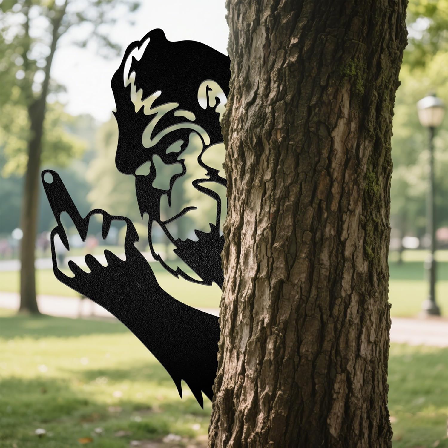 Amazon.com: Peek a Boo Flipping Off Metal Sign – Peeping Animal Wall ...