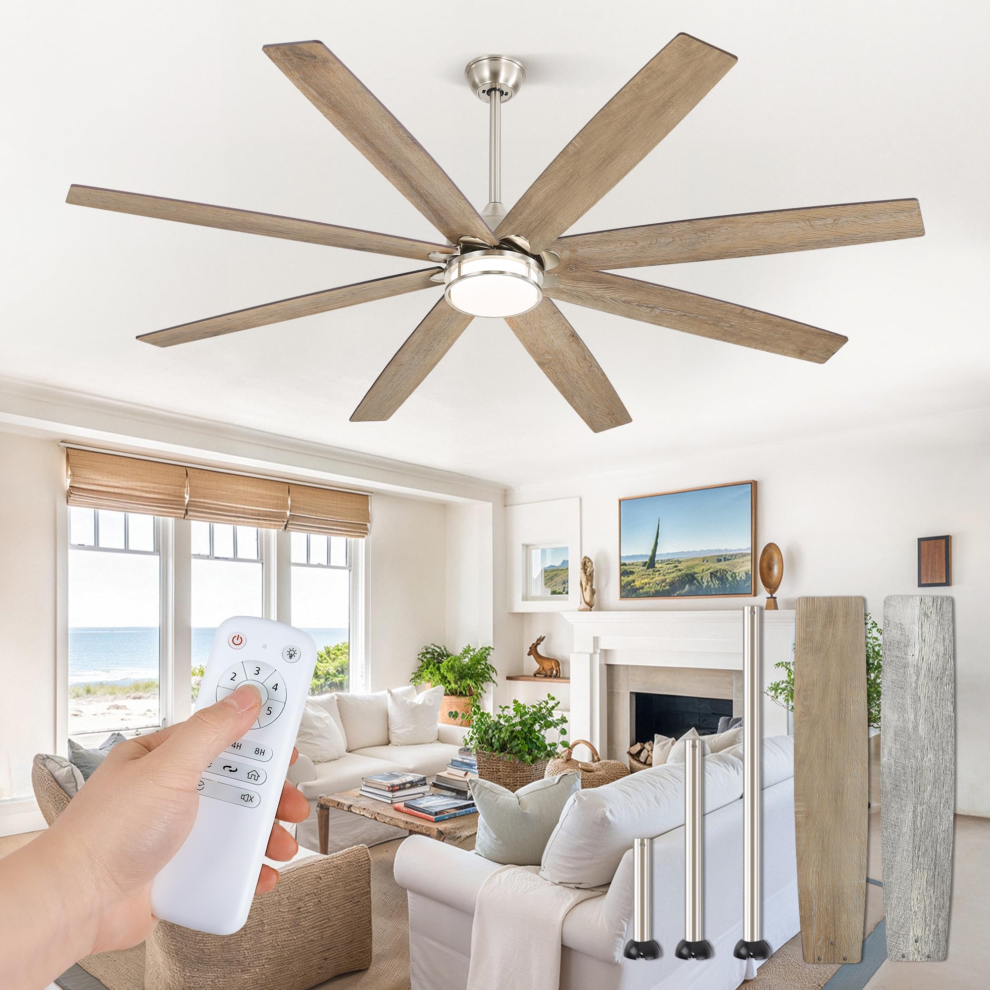 Amazon.com: Fanbulous 72 Inch Ceiling Fans with Lights, Large Farmhouse ...