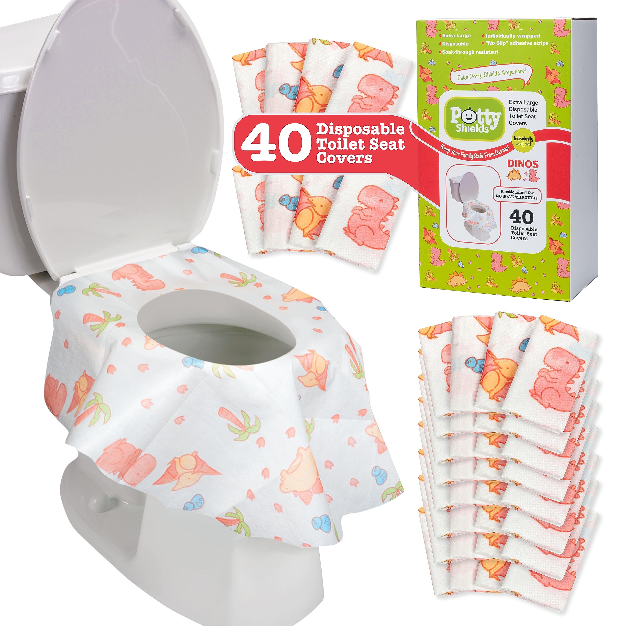Amazon.com : Potty Shields Toilet Seat Covers Disposable (40 pk ...