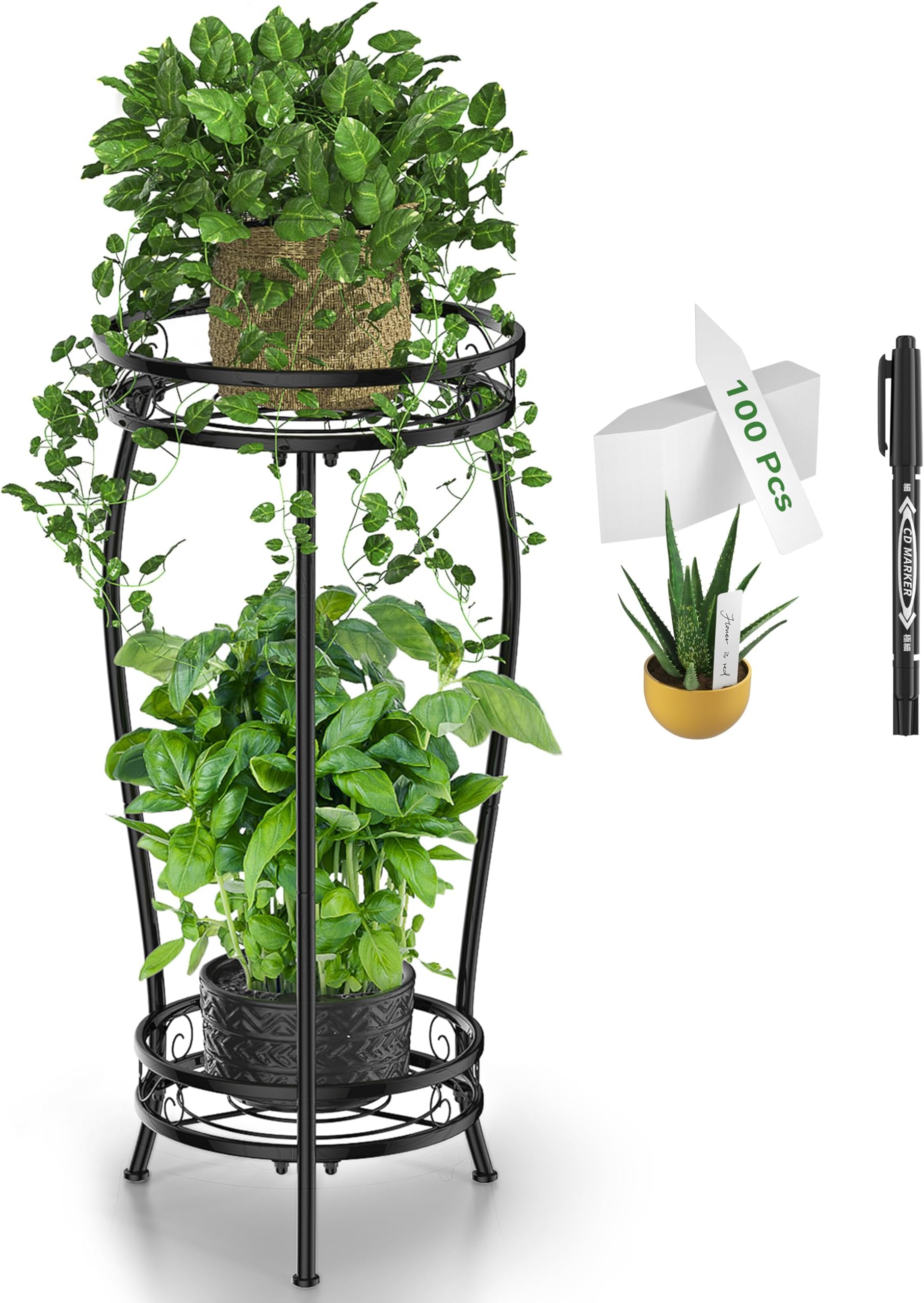 Amazon.com: Plant Stand Indoor Outdoor 4 Tier Tall Metal Plant Shelf 71 ...