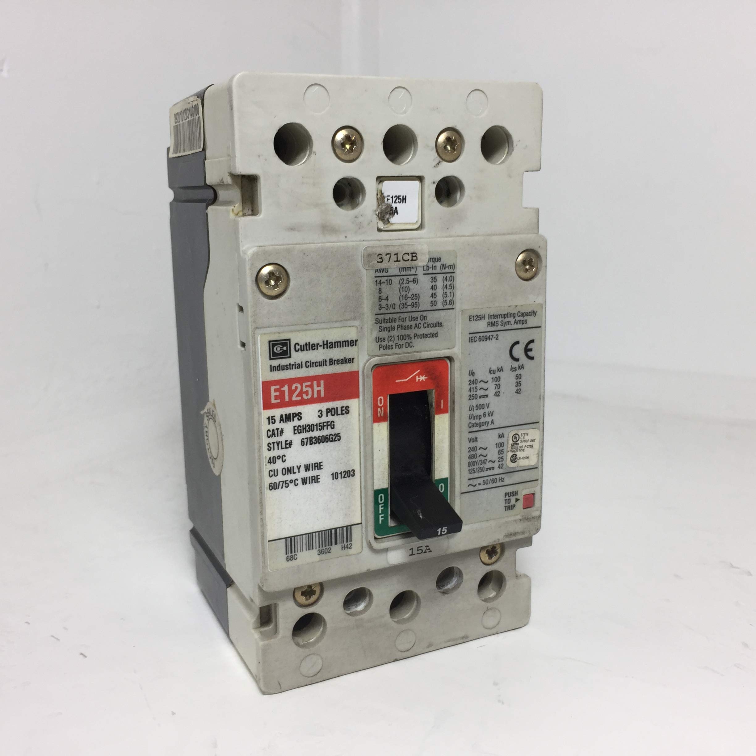Thermal Magnetic Circuit Breaker Eg Frame Eg Series 415 Vac ...