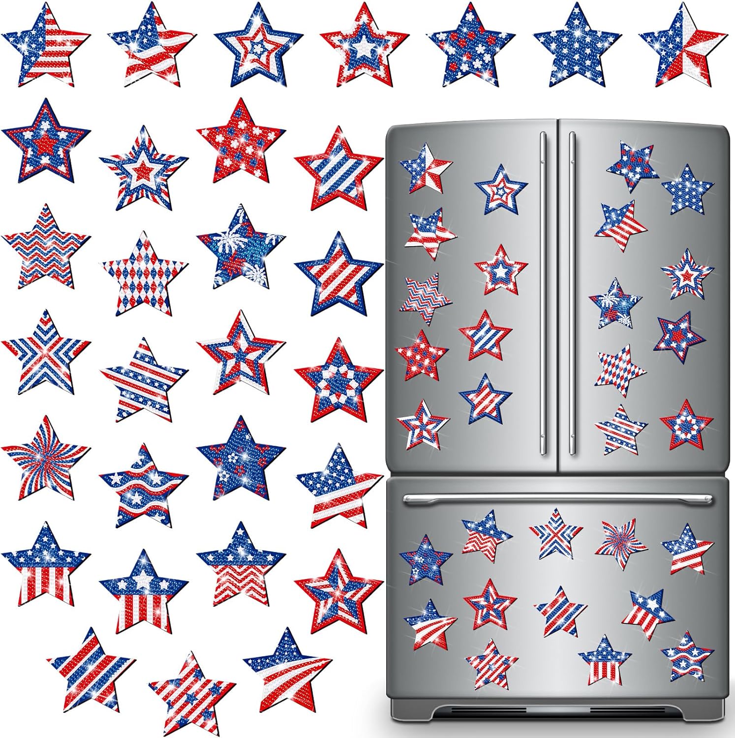 Amazon.com: Copkim 30 Pcs 4th of July Diamond Art Magnets Patriotic 4th ...