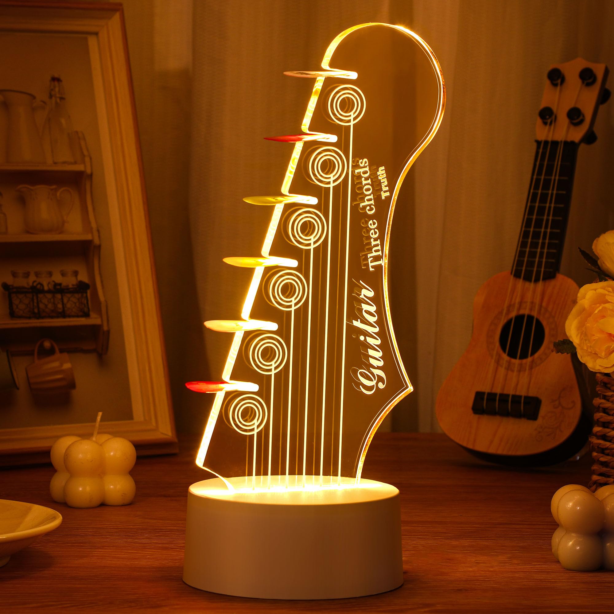 Amazon.com: Meonum 3 Color Light Up Guitar Pick Holder, Acrylic Guitar ...