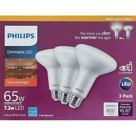 Philips LED Flicker-Free BR30 Flood Light Bulb, Non-Dimmable ...