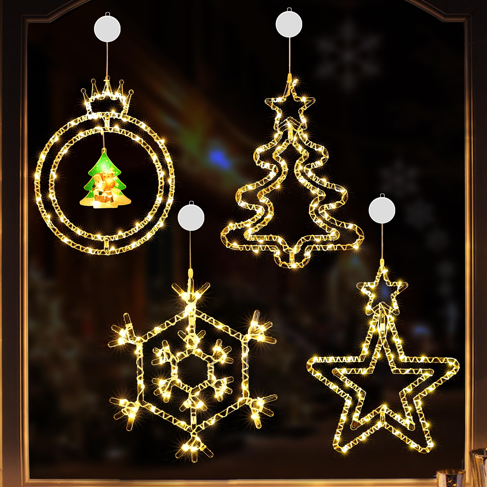 Amazon.com: ODEETRONIC Christmas Window Silhouette Lights, 13/14/15in ...