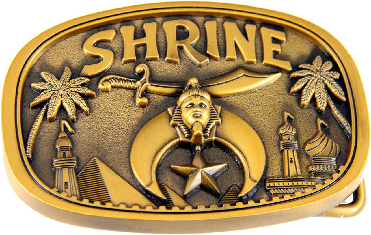 Amazon.com: Shrine Belt Buckle Shriner Scimitar Crescent Star ...