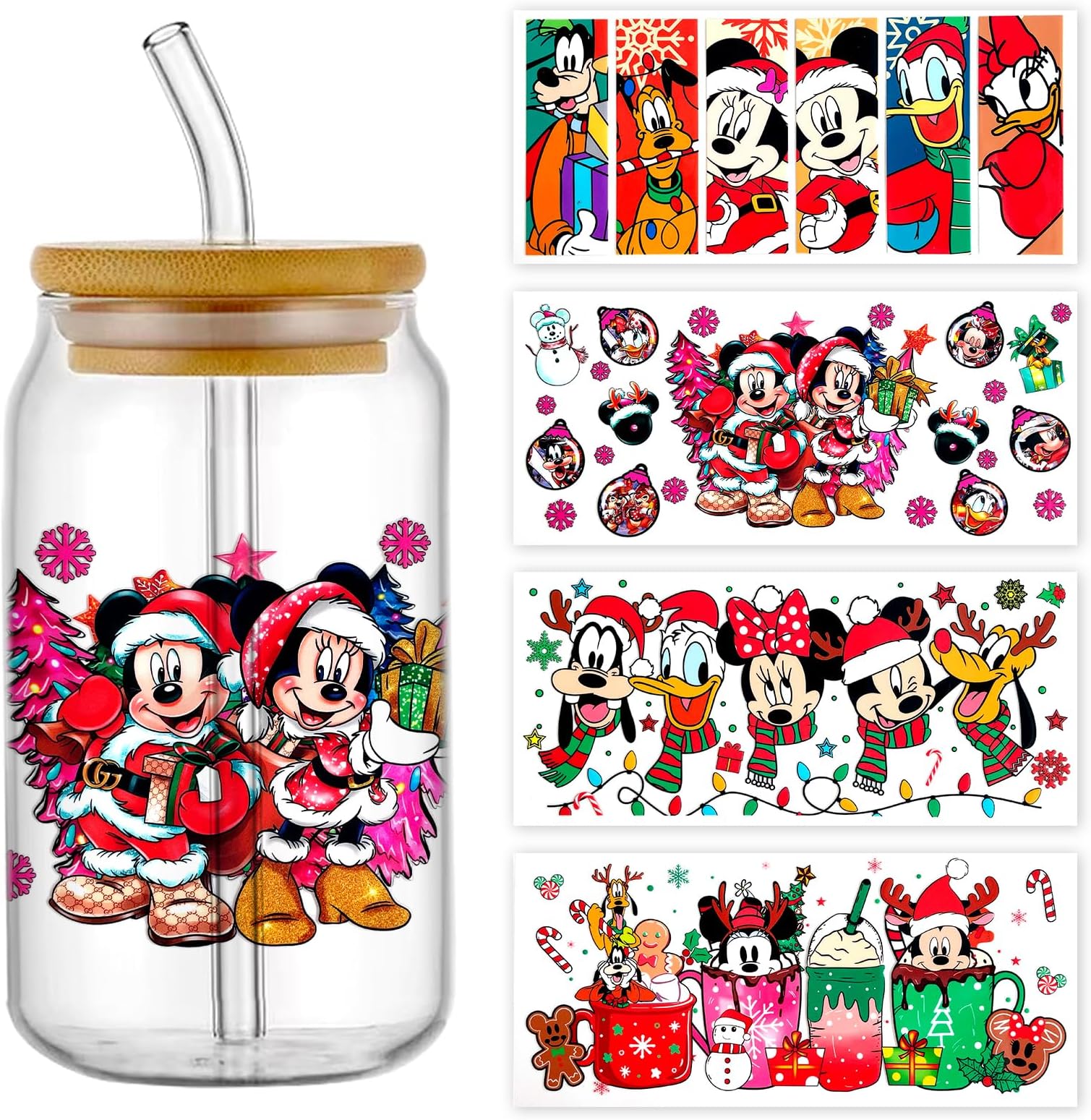 Amazon.com: UV DTF Cup Wrap Transfer Stickers for 16OZ Glass, 6 Sheets ...