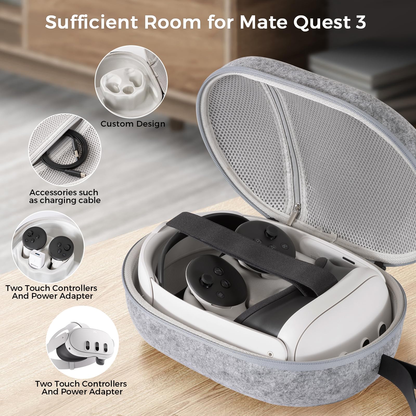 Snapklik.com : CoBak Hard Carrying Case For Meta Quest 3 - Compact ...