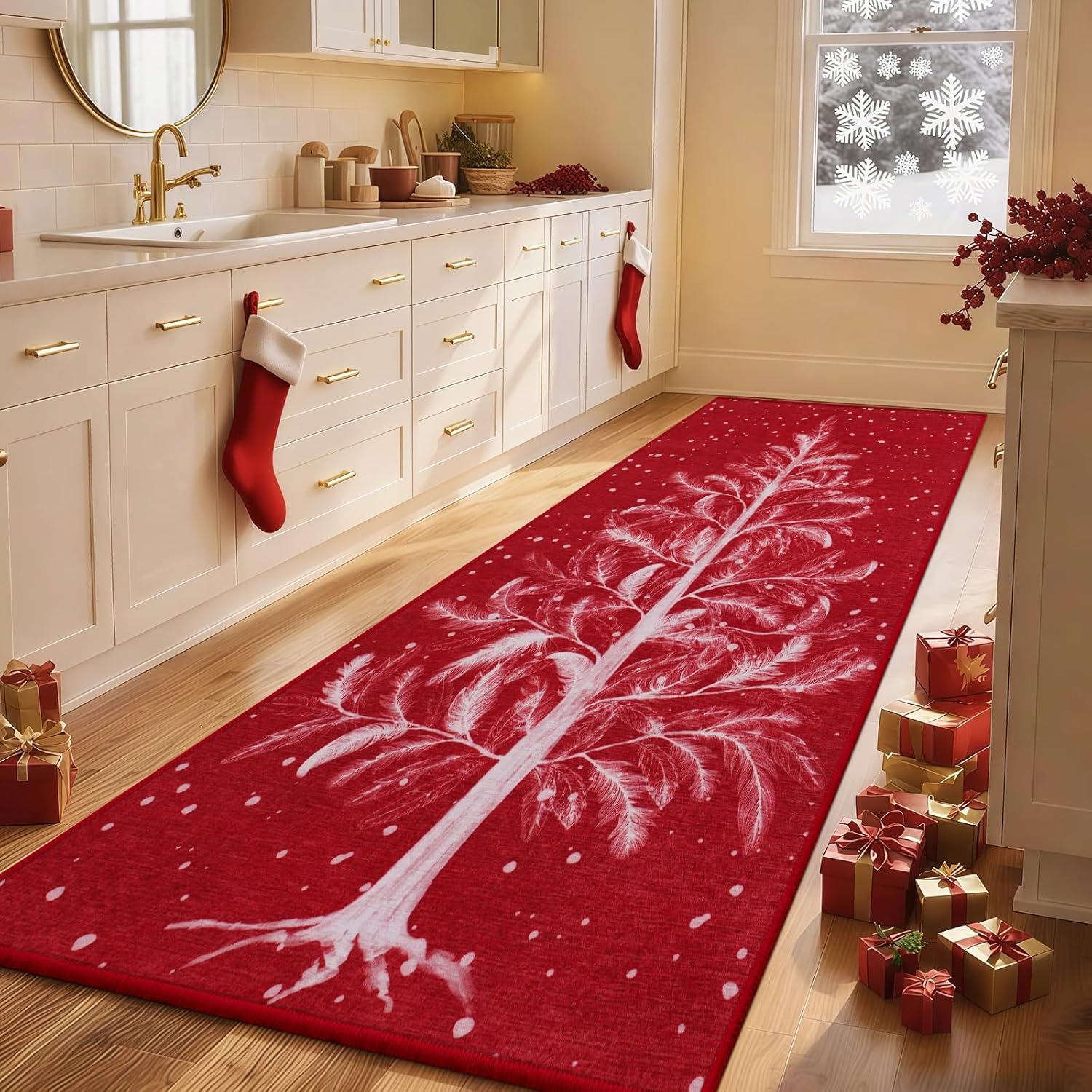 Amazon.com: Christmas Runner Rug 2'x4', Untra-Thin Non-Slip Hallway ...