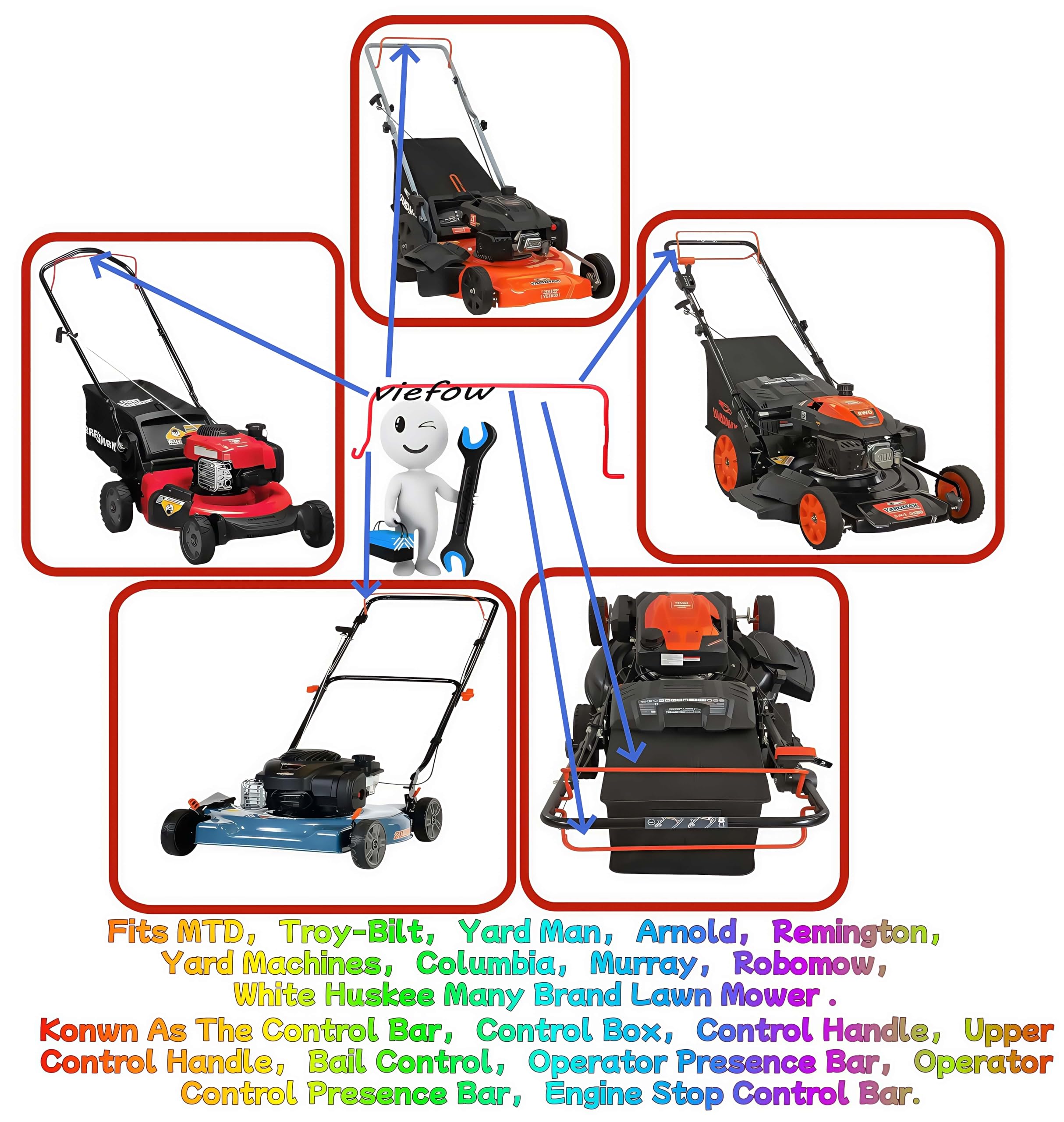 Snapklik.com : Viefow 747-05214D Bail Operator Replace Lawn Mower ...