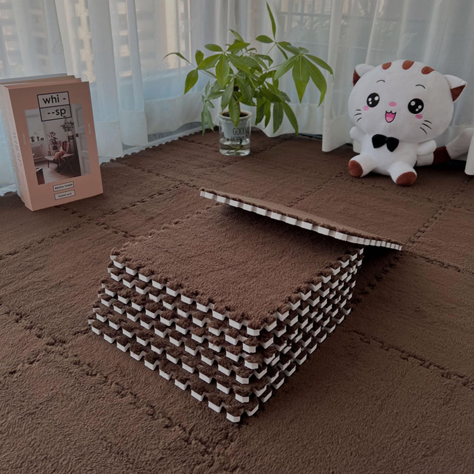 Amazon.com: ZSRedHong Interlocking Carpet Shaggy Soft EVA Foam Mats ...