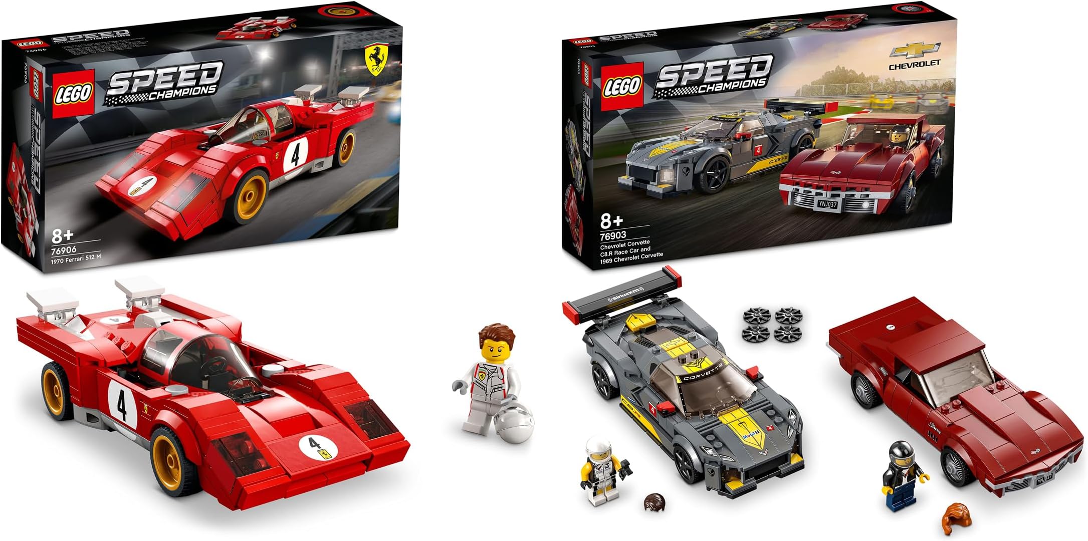 Buy LEGO Speed Champions Chevrolet Corvette C8.R Race Car and 1968 ...