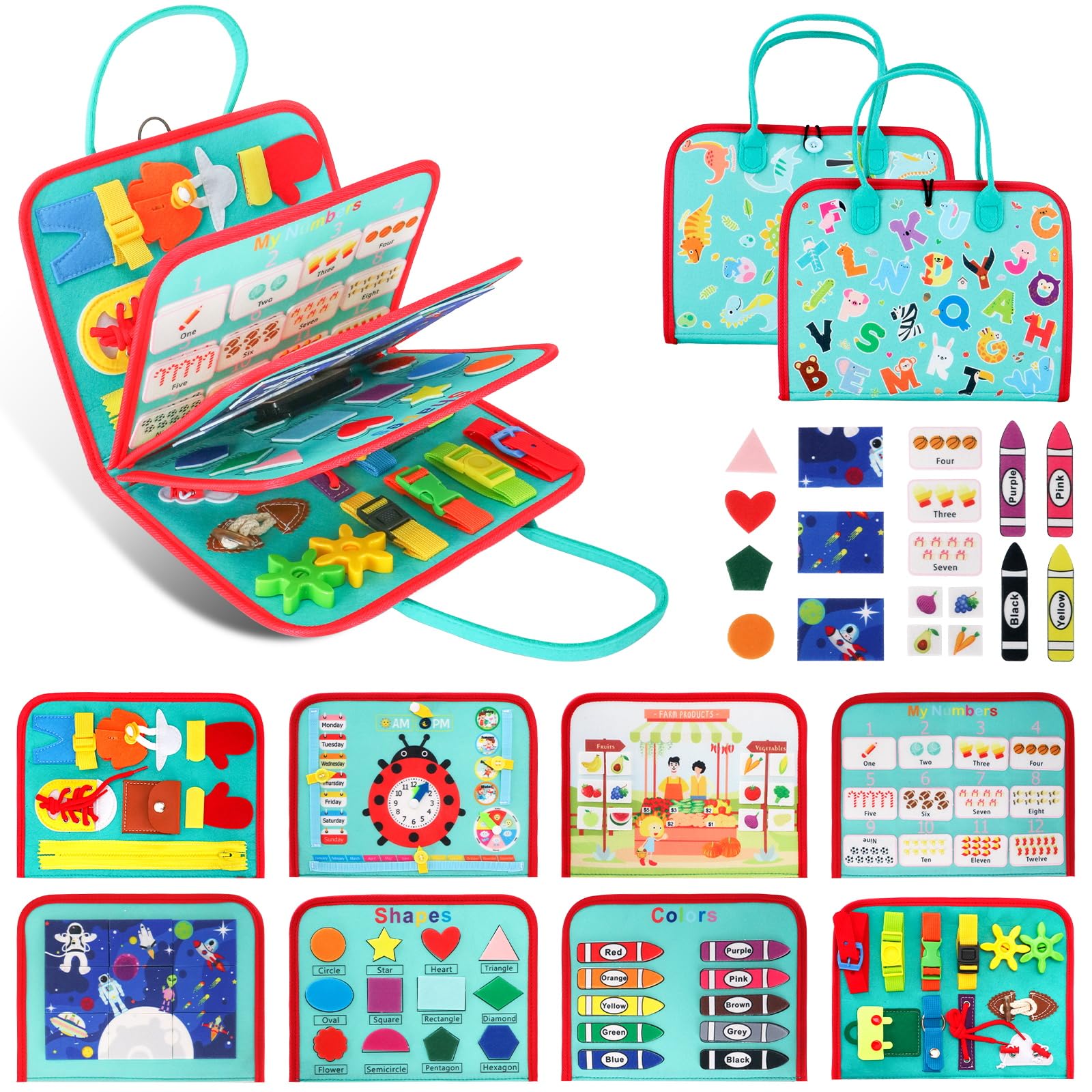 Amazon.com: Rideomon Busy Board for 1 2 3 4 Year Old Toddlers, Busy ...