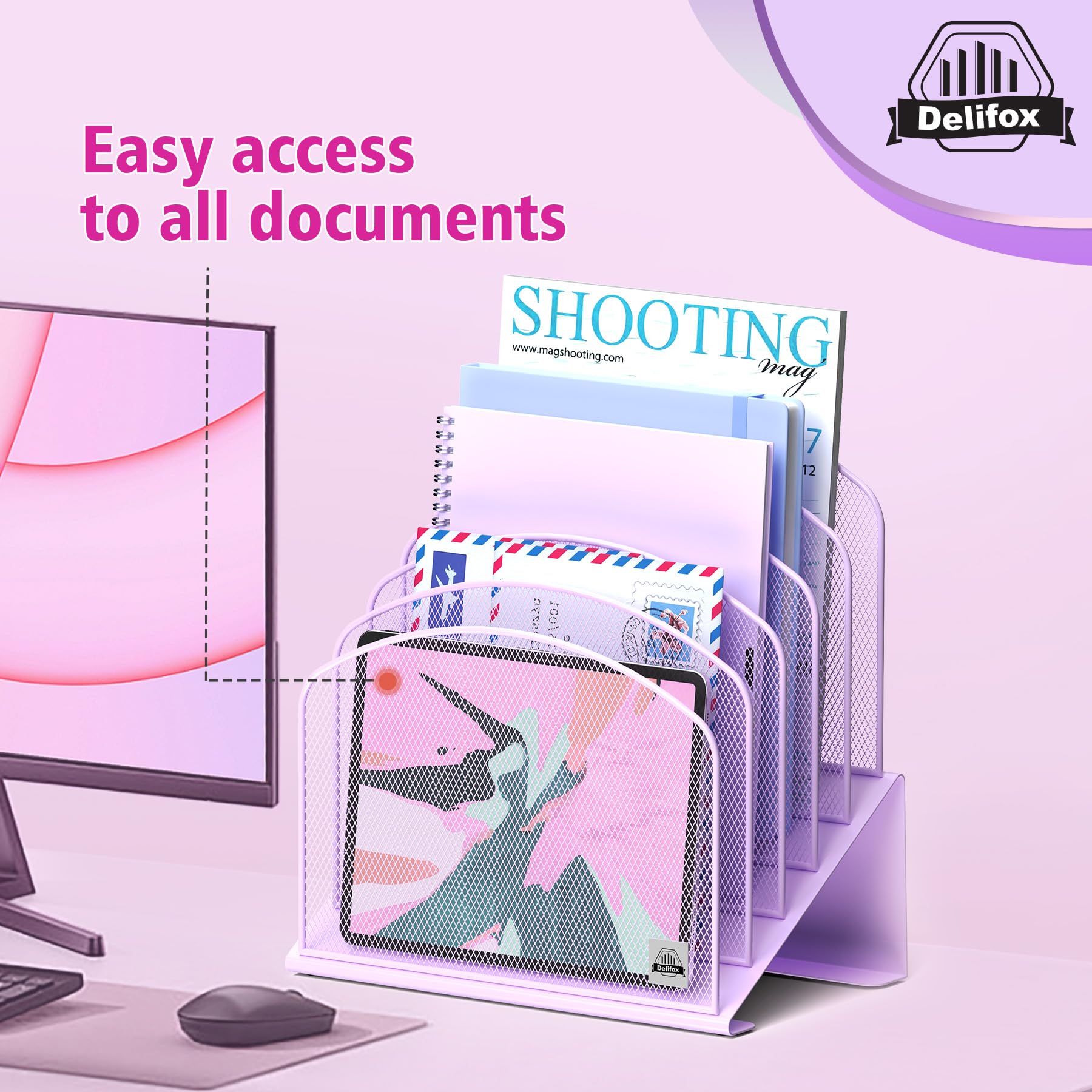 Snapklik.com : Inclined Desk File Organizer,Vertical File Folder Holder ...