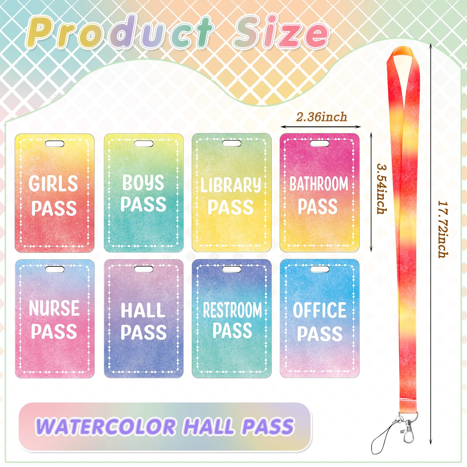 Snapklik.com : 8 Sets Hall Lanyards Passes Classrooms Passes Set ...