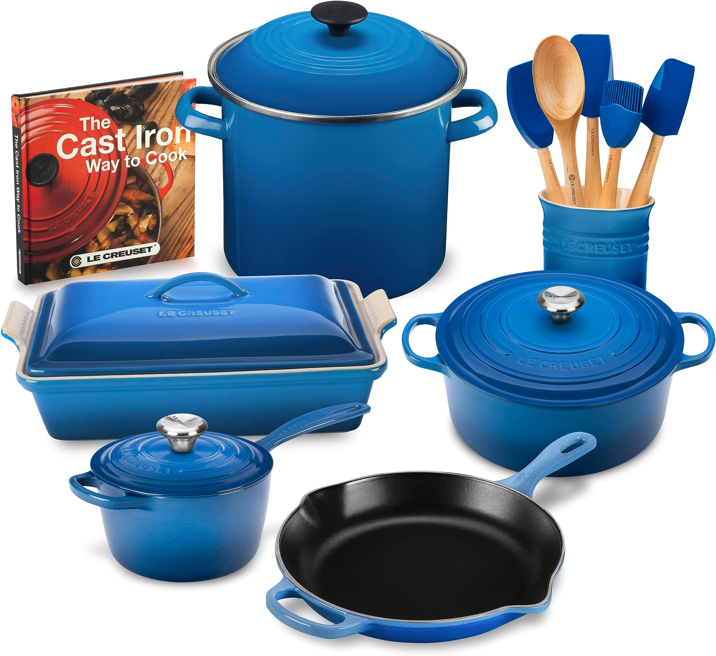 Basque Enameled Cast Iron Cookware Set 7-Piece Set at Earl Sigala blog