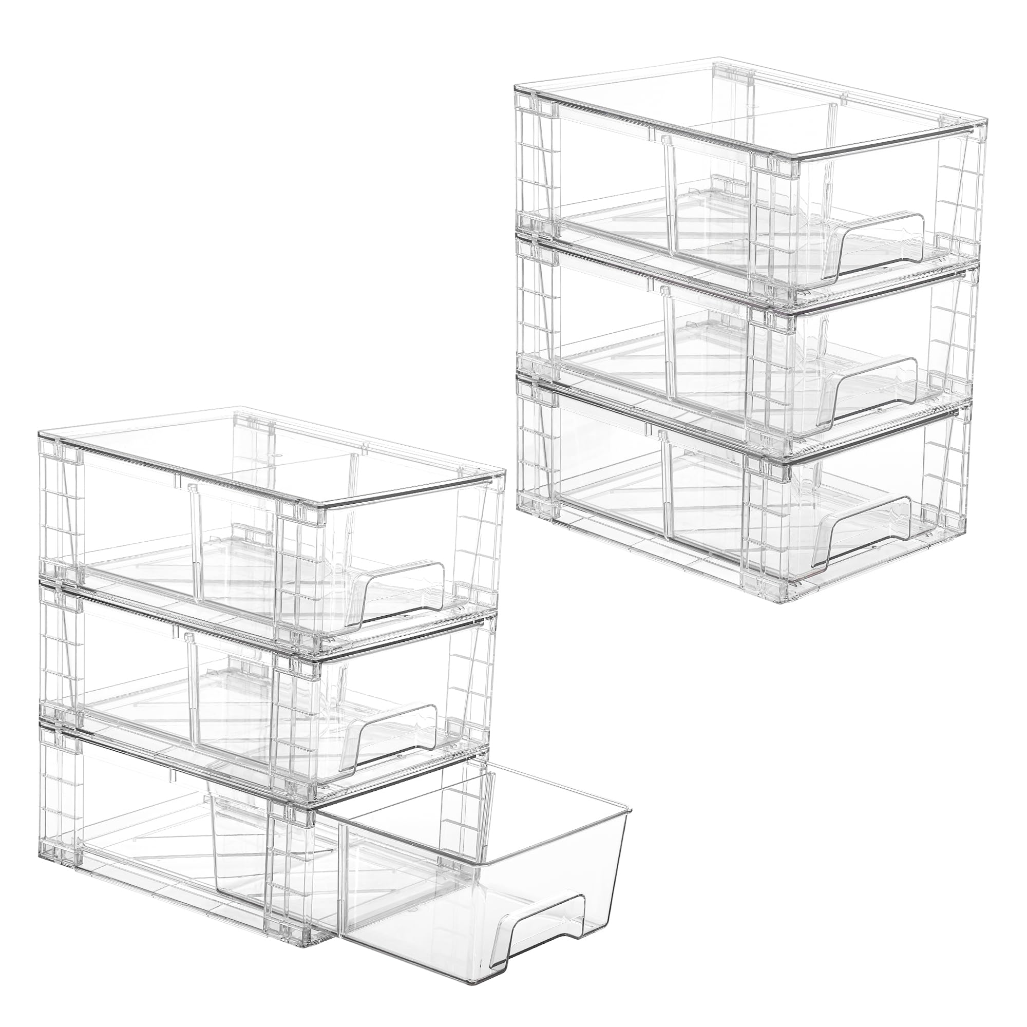 Amazon.com: Vtopmart 6 Pack Stackable Storage Drawers,Clear Acrylic ...