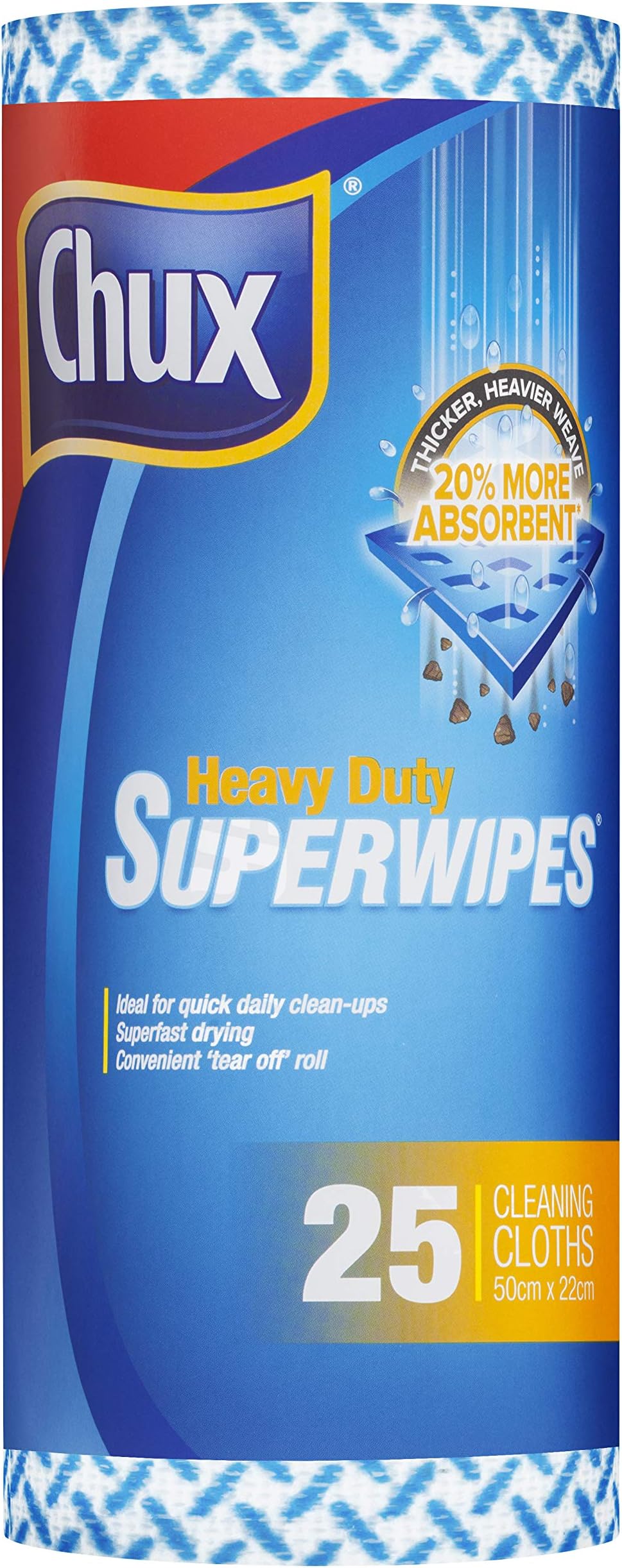 [400PCE] X-TRA KLEEN SPARKLE & SHEEN! 20cm x 20cm BLUE Wipe Rolls ...